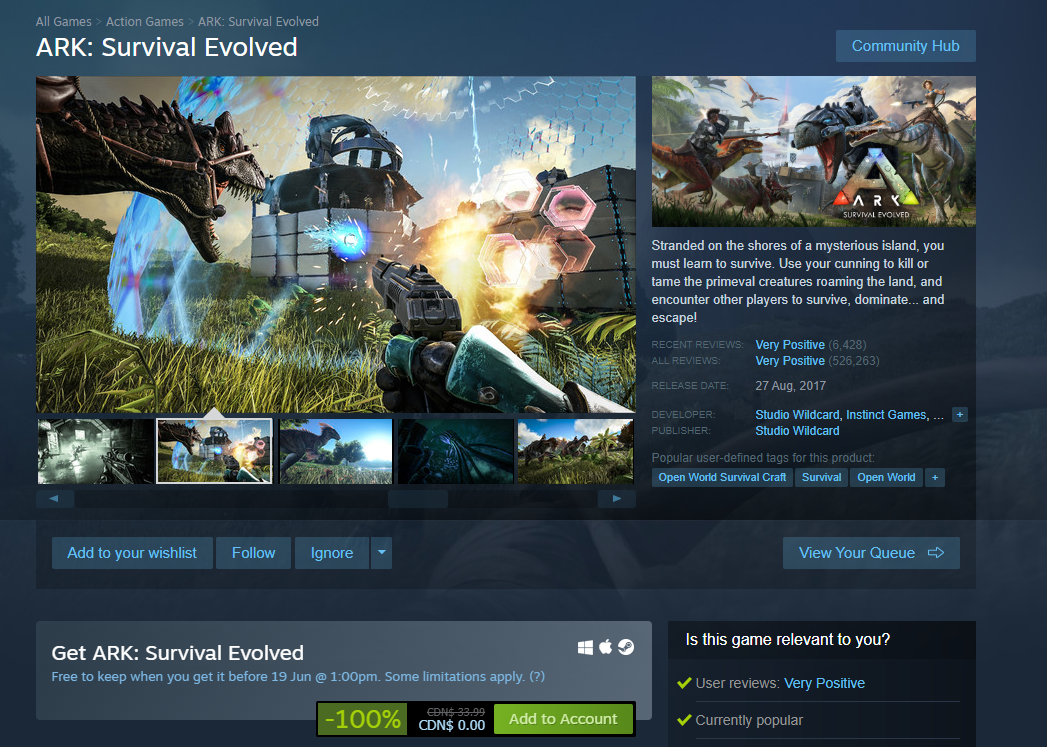 Ark: Survival Evolved Is Currently Free On Steam - Lords of Gaming