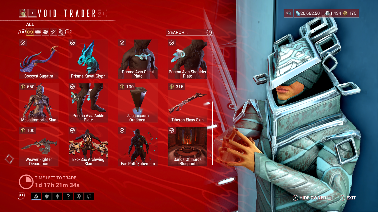 Warframe Baro Ki'Teer Inventory 4/21/2023 - Lords of Gaming